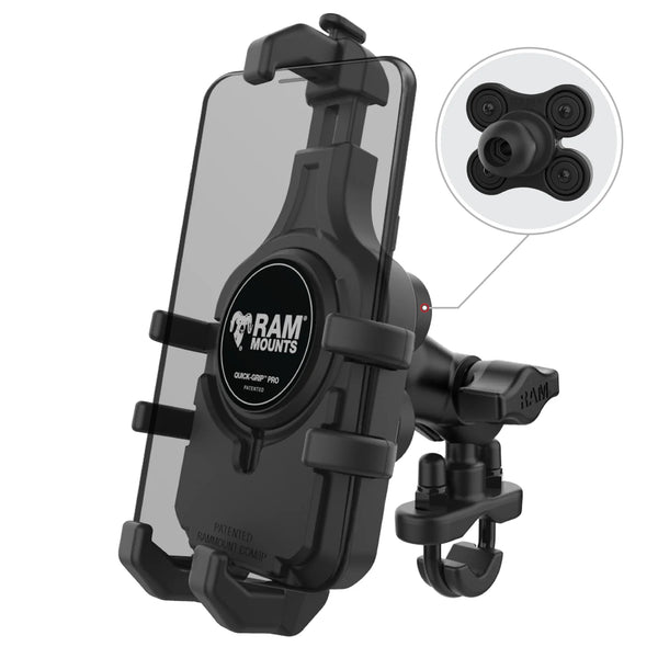 RAM® Quick-Grip™ Pro Vibration Damping Phone Mount with U-Bolt Base ...