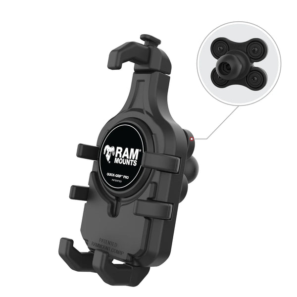 RAM® Quick-Grip™ Pro Phone Holder with Ball & Vibration Damper - RAM ...