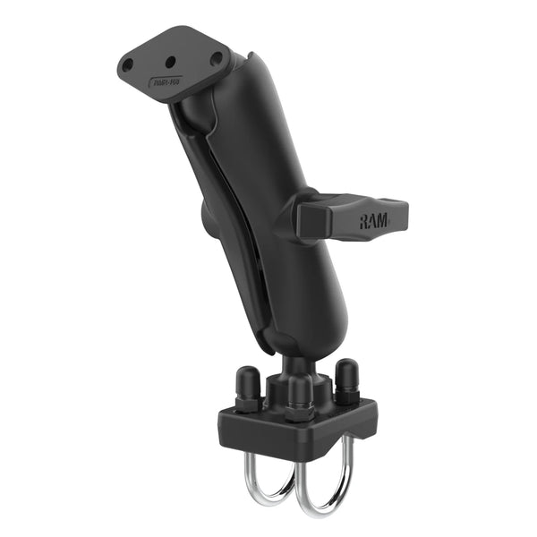 RAM® Double U-Bolt Rail Mount for Smaller Rails with Diamond Plate ...