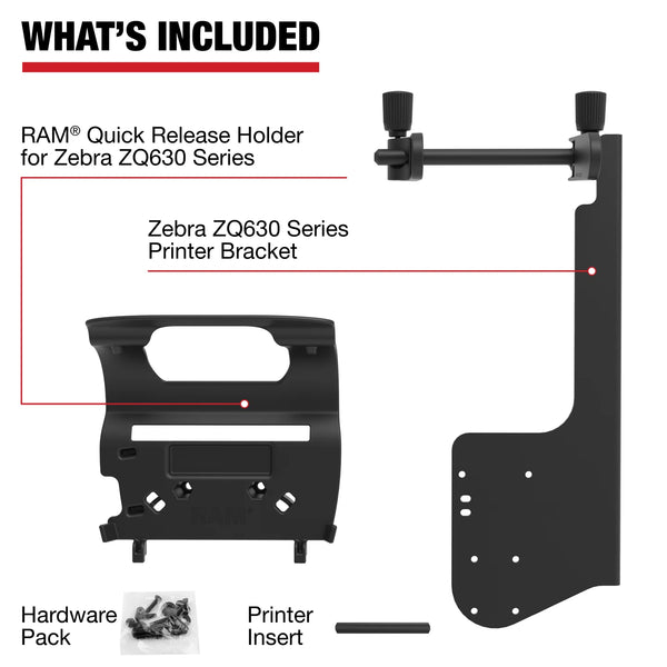 RAM® Printer Mount with Paper Feed for Zebra ZQ630 Series - RAM-PM1 ...