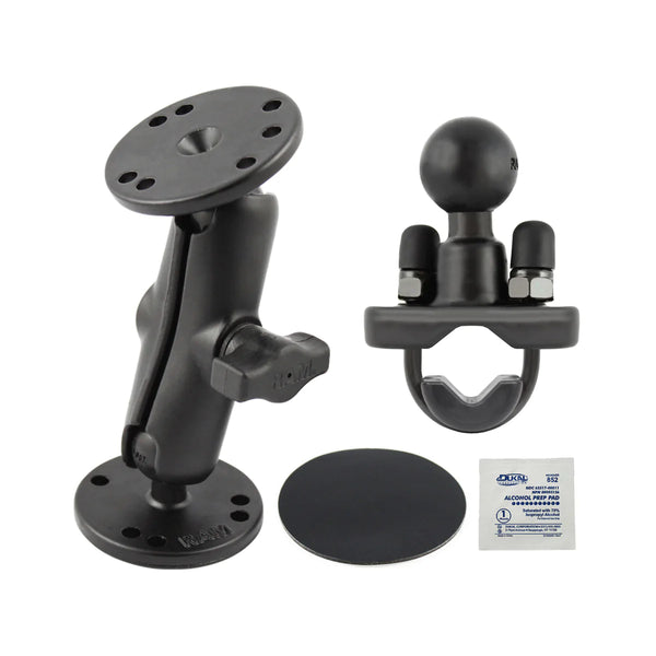 RAM® Double Ball Mount with Drill-Down, U-Bolt & Adhesive Bases - RAM-B ...