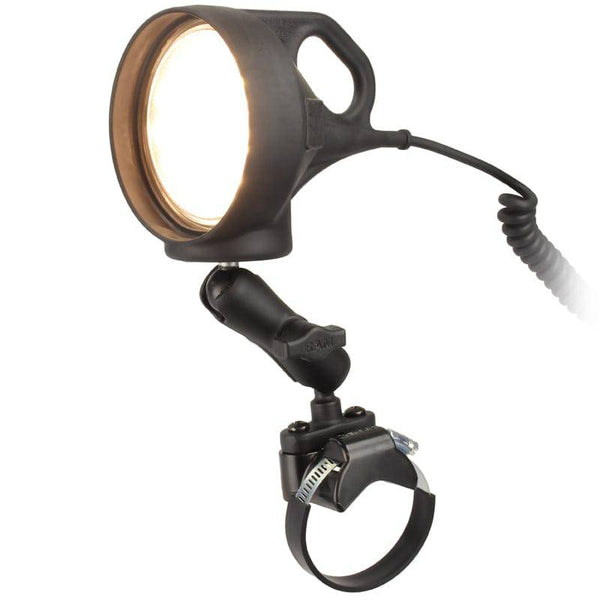 RAM® ATV/UTV Rail Mount with LED Spotlight - RAM-B-152-231Z-2 | OC Mounts